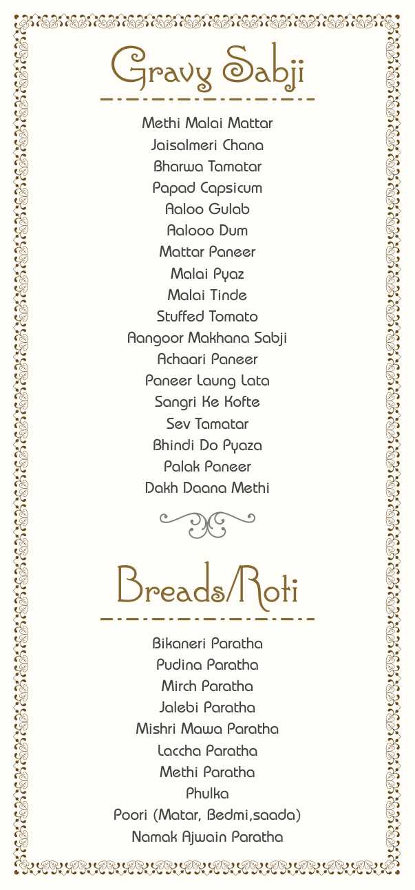 Menu – Marwadi Khana